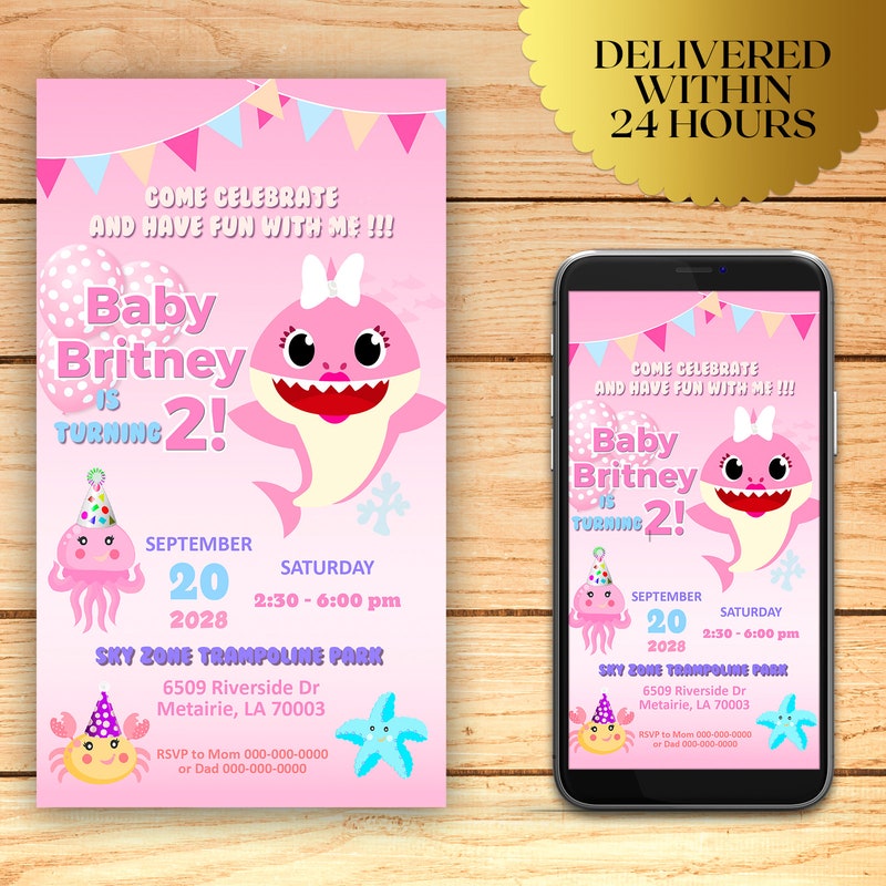 Baby Shark Birthday Invitation - Etsy