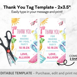 Editable Pool Party Invitations, ANY AGE, Pool Party Birthday ...