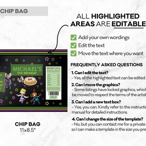 Editable Chuck E Cheese Chip Bag, Instant Download Chuck E Cheese Chip ...