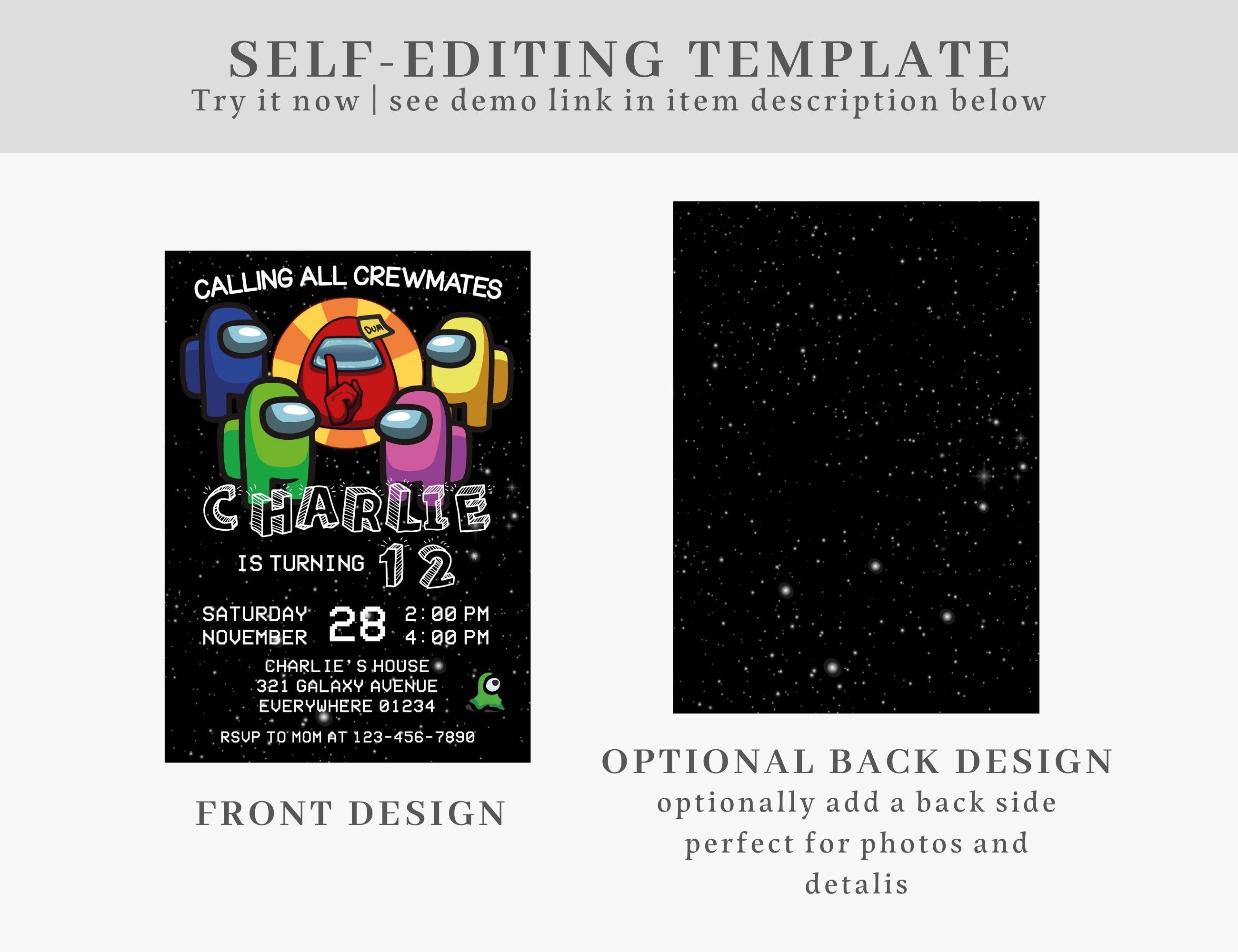 Editable Among Us Birthday Invitation ANY AGE Editable - Etsy Australia