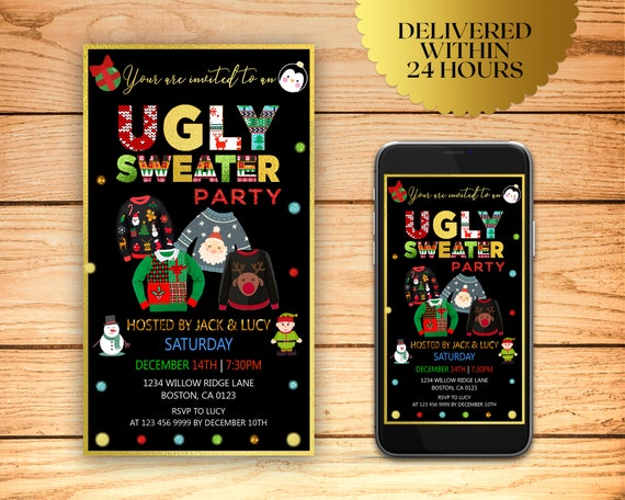 Ugly Sweater Party Invitation Digital Ugly Sweater Party | Etsy