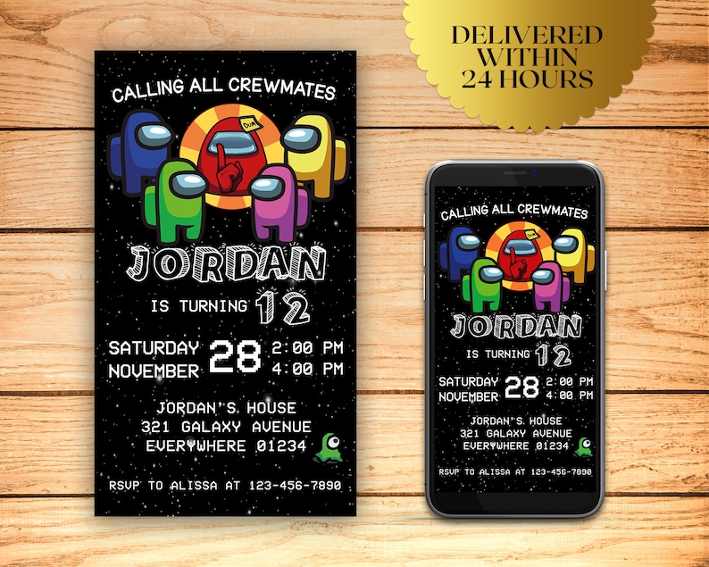 Among Us Birthday Party Invitation Among Us Invitation - Etsy