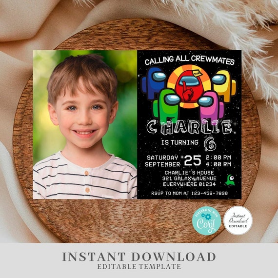 Editable Birthday Invitation Invitation With Photo ANY AGE - Etsy