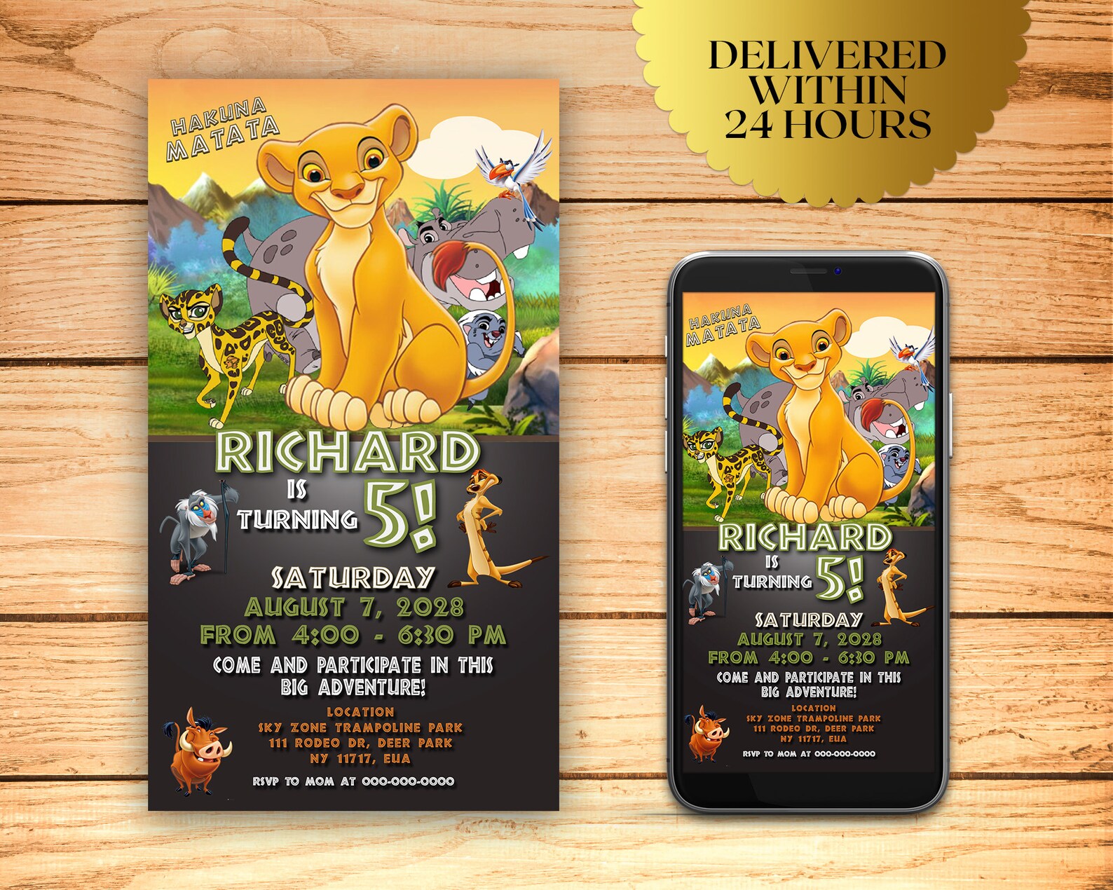 Simba Birthday Invitation Lion King Birthday Invitation Lion - Etsy