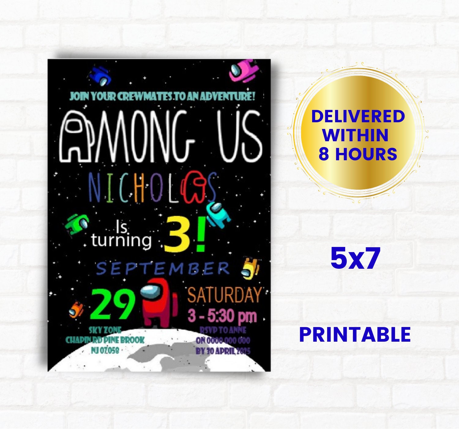 Among Us Birthday Invitation