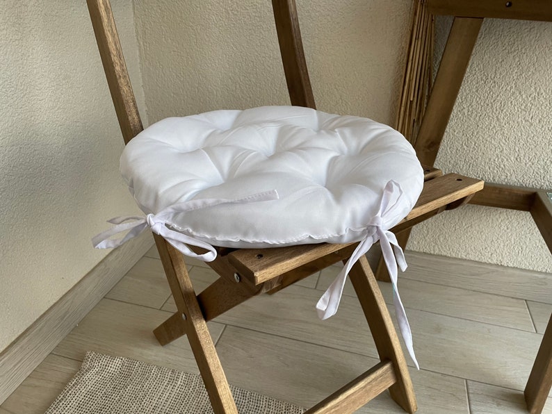 Round Tufted Chairpad for Indoor Cushions With Ties and - Etsy UK