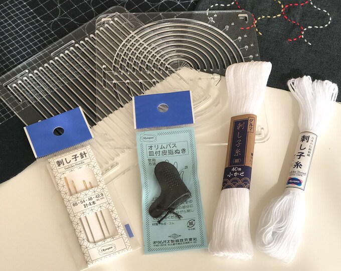 Sashiko Tool Kitsashiko Starter Set With Needlesdaruma - Etsy