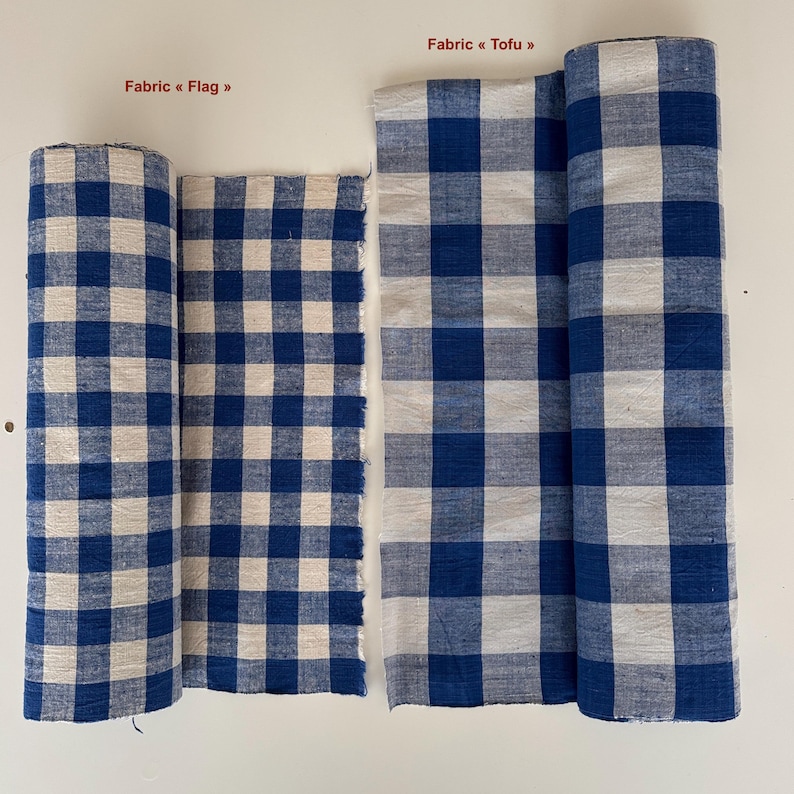 Flag - Vintage Blue Check Cotton Fabric – Handwoven Fabric - Etsy