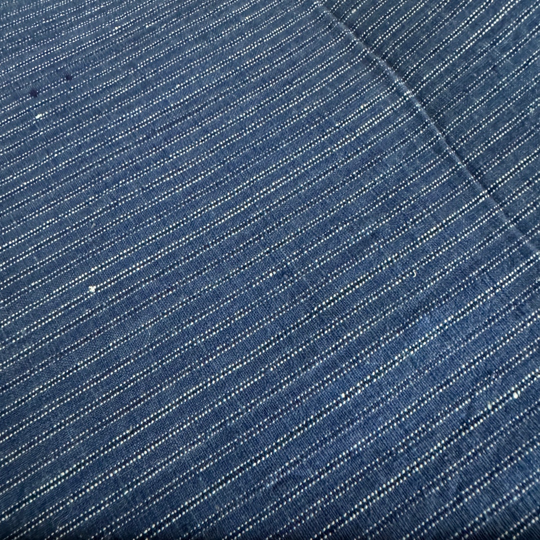 75cm Tunnel Vintage Blue Stripe Fabric, Vintage Handwoven Cotton Fabric ...
