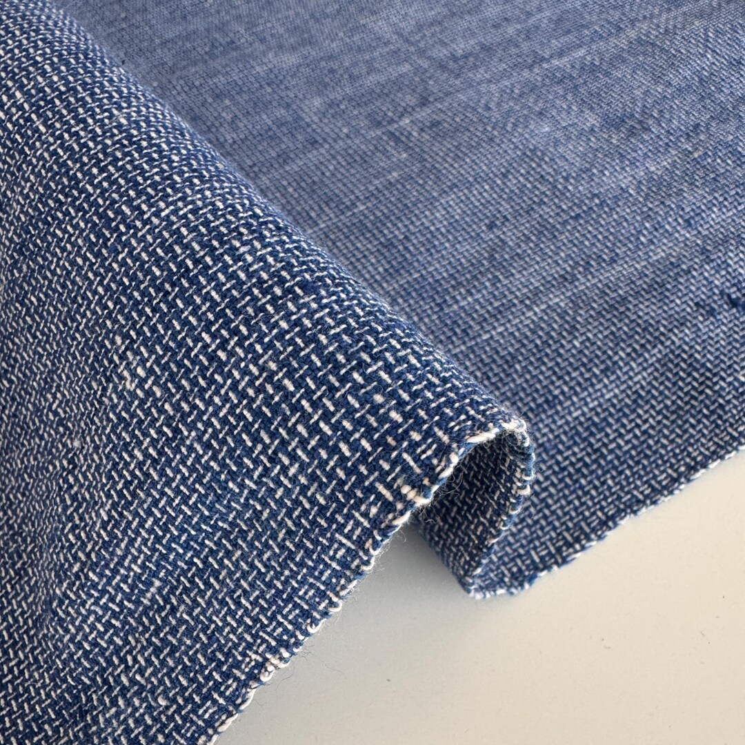Key-vintage Blue Fabric, Boro Fabric, Visible Mending, Sashiko Fabric ...