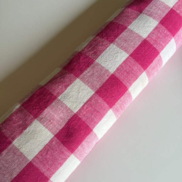 Pink and White Checkered Fabric - Etsy
