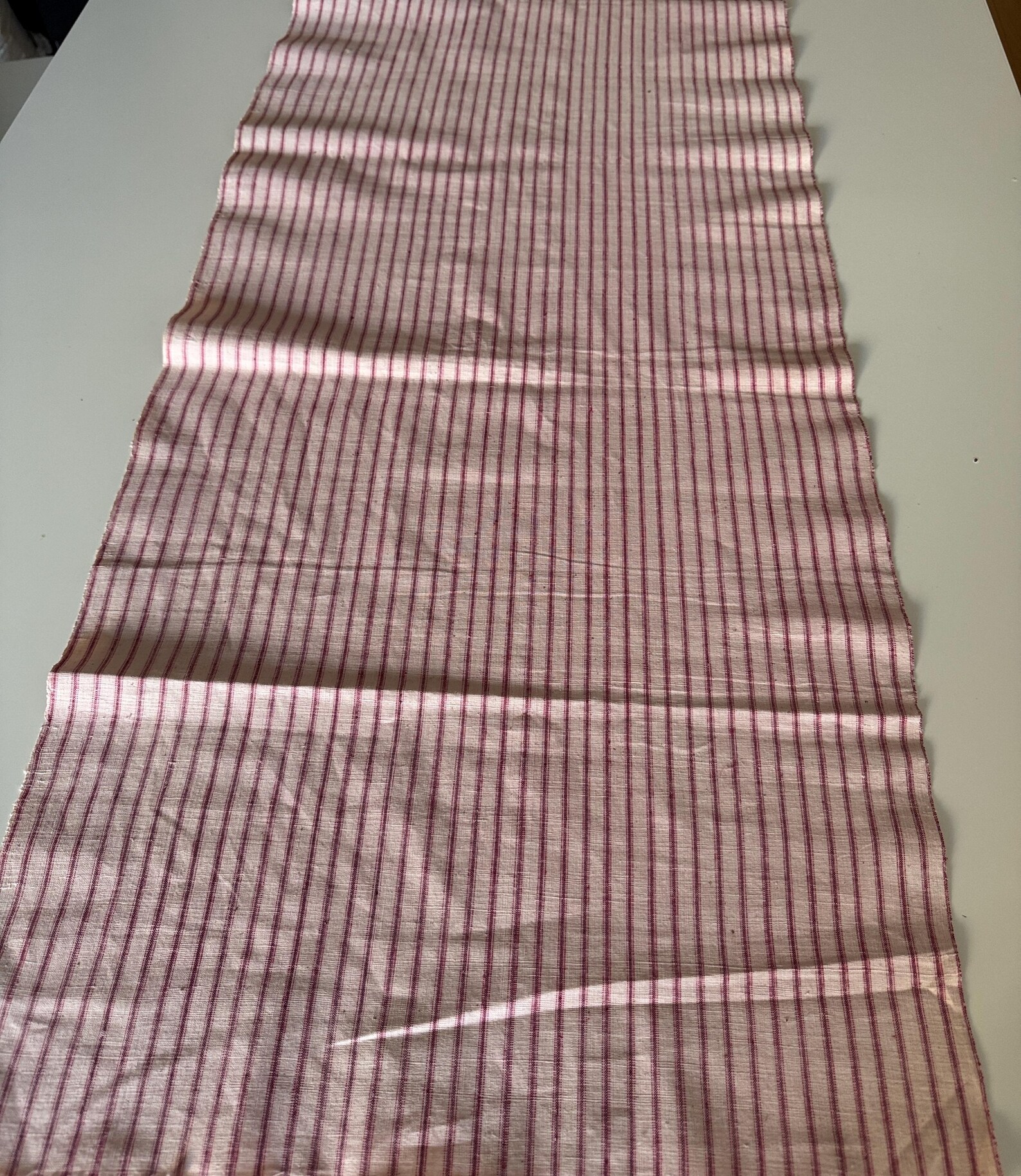 Candy Vintage Pink Stripe Cotton Fabric, Vintage Handwoven Fabric ...