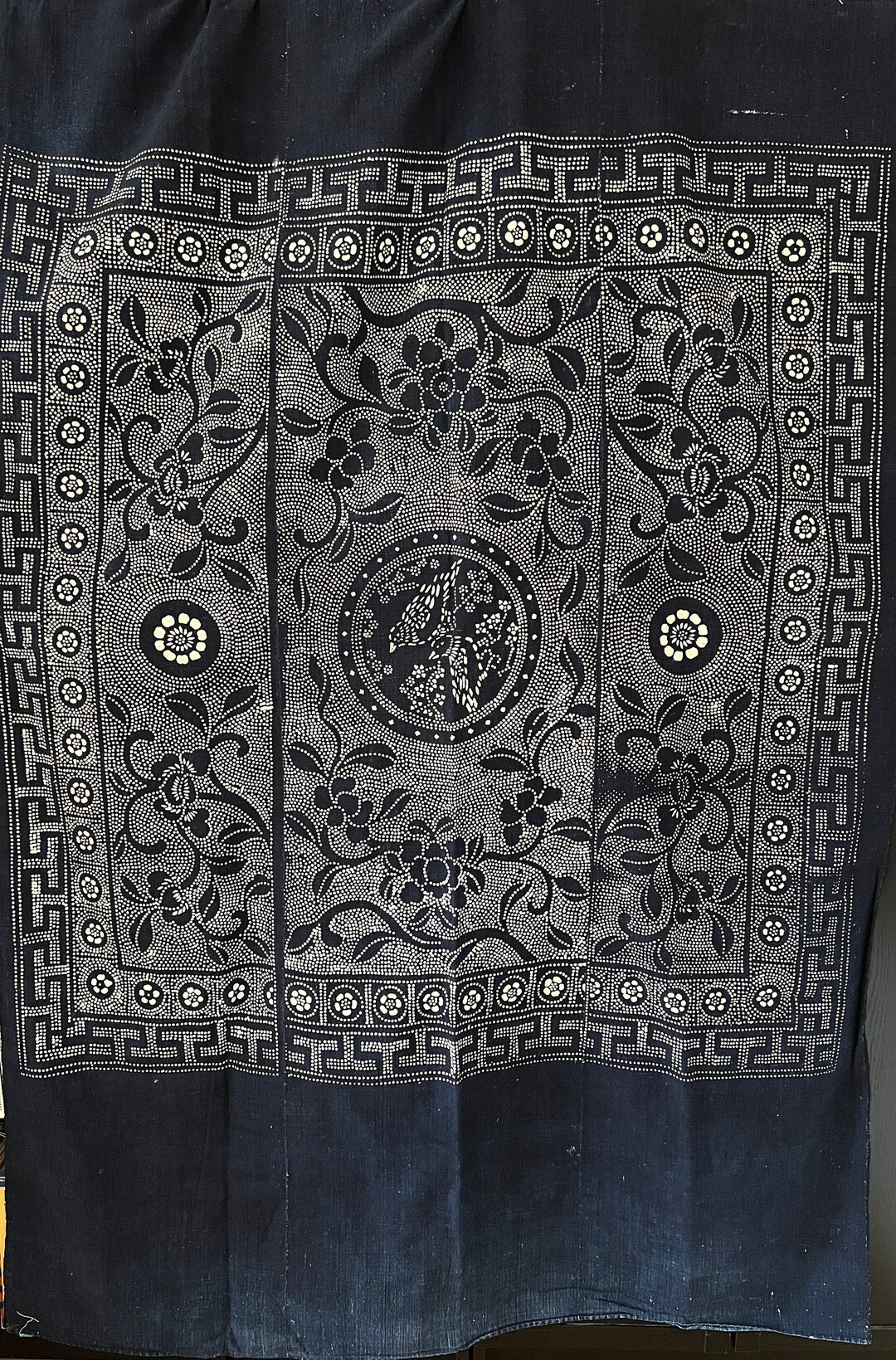 Vintage Indigo Batik Fabric , Batik Wall Hanging, Wall Decoration, Home ...