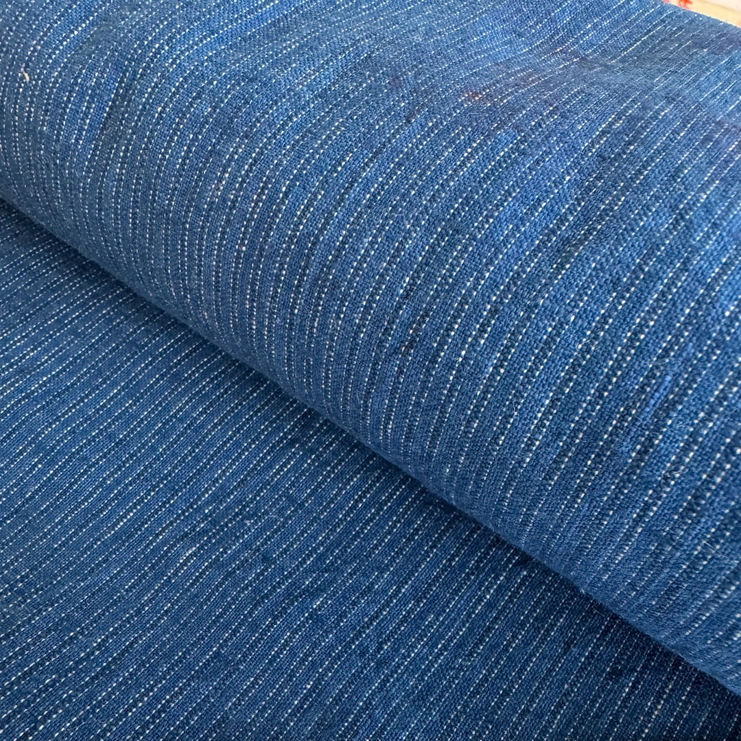 Parallel- Vintage Blue Stripe Fabric, Vintage Workwear Fabric, Sashiko ...