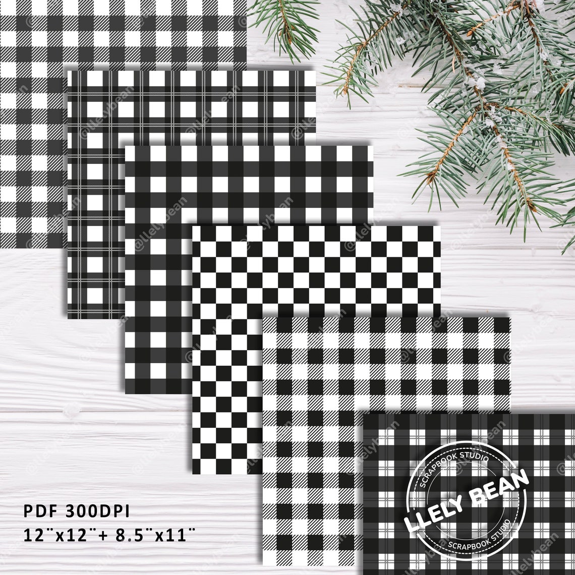 Christmas Gnomes Clip Art Buffalo Plaid Pattern Seamless - Etsy