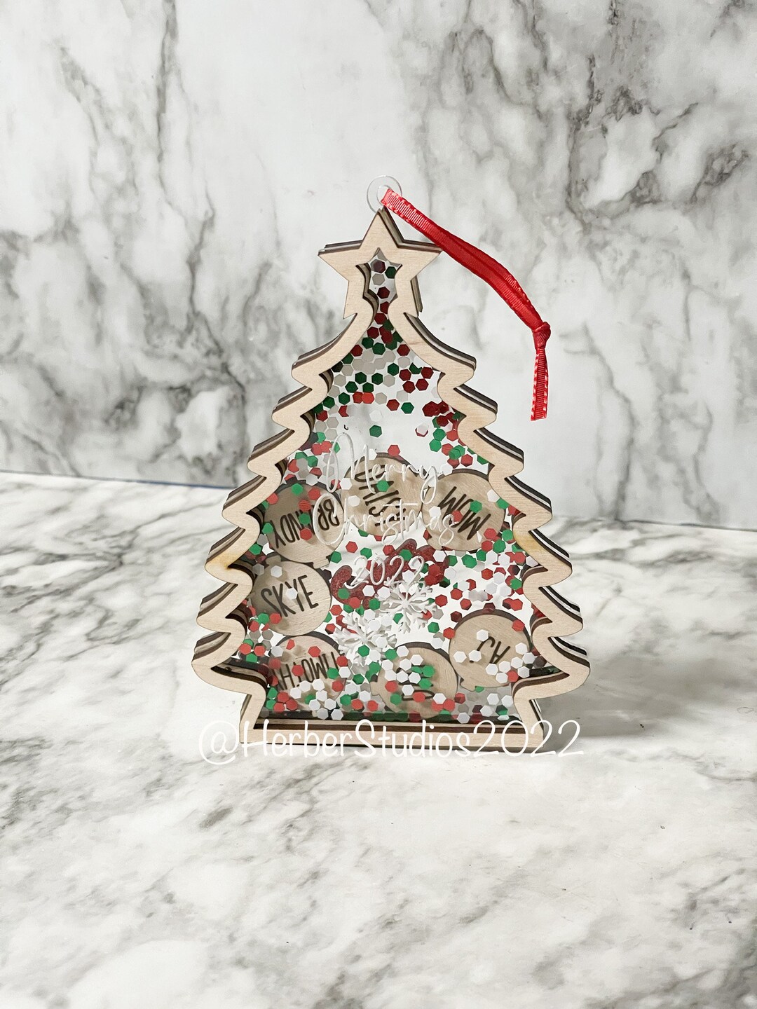 Personalized Christmas Tree Shaker Ornament ORIGINAL DESIGN Gift for ...