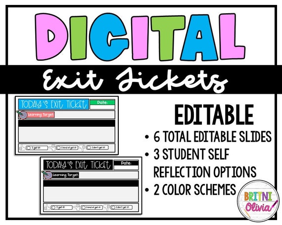 DIGITAL Virtual Exit Tickets-for ANY Subject Editable | Etsy