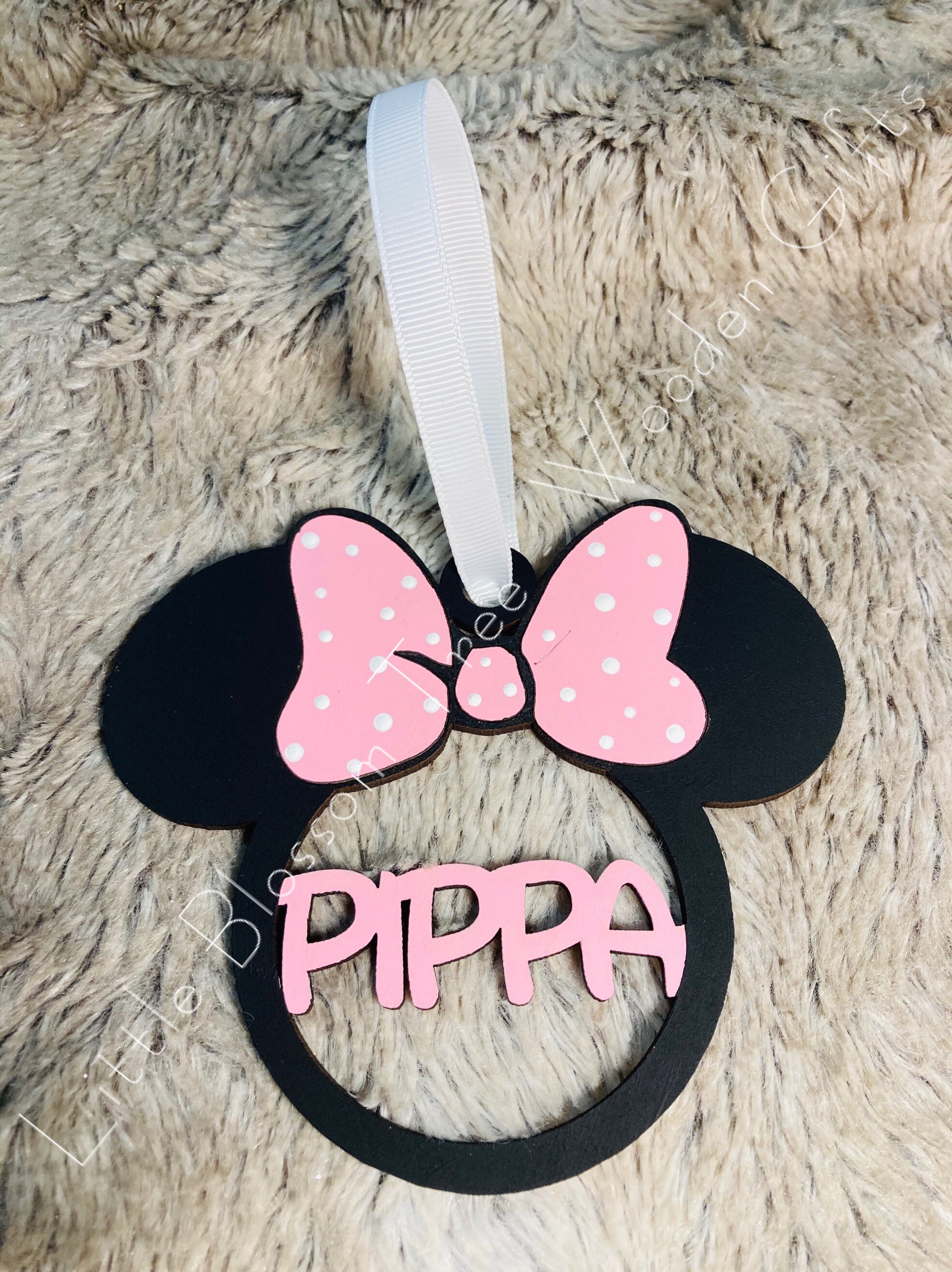 Personalised Minnie & Mickey Hanging Decoration/bauble - Etsy UK