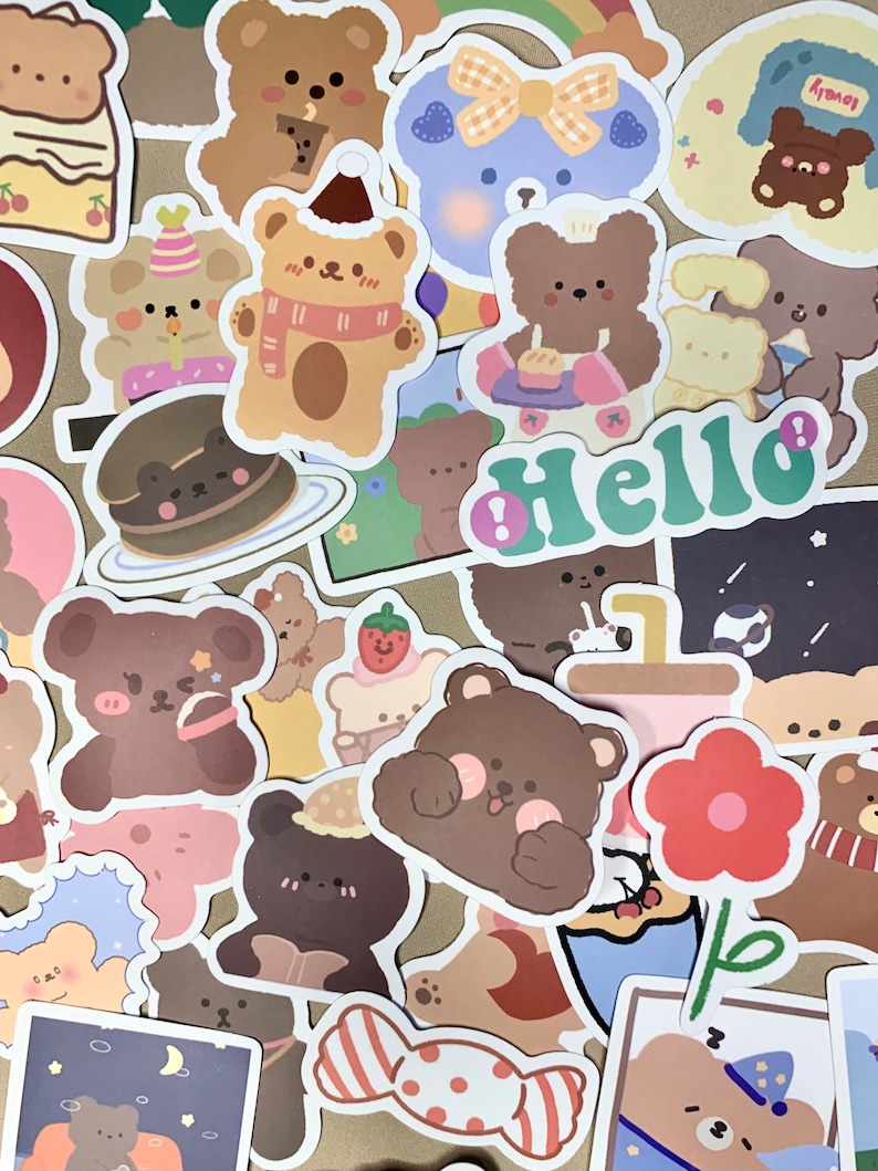 Aesthetic Bear Stickers Oursons Autocollants Coréens - Etsy