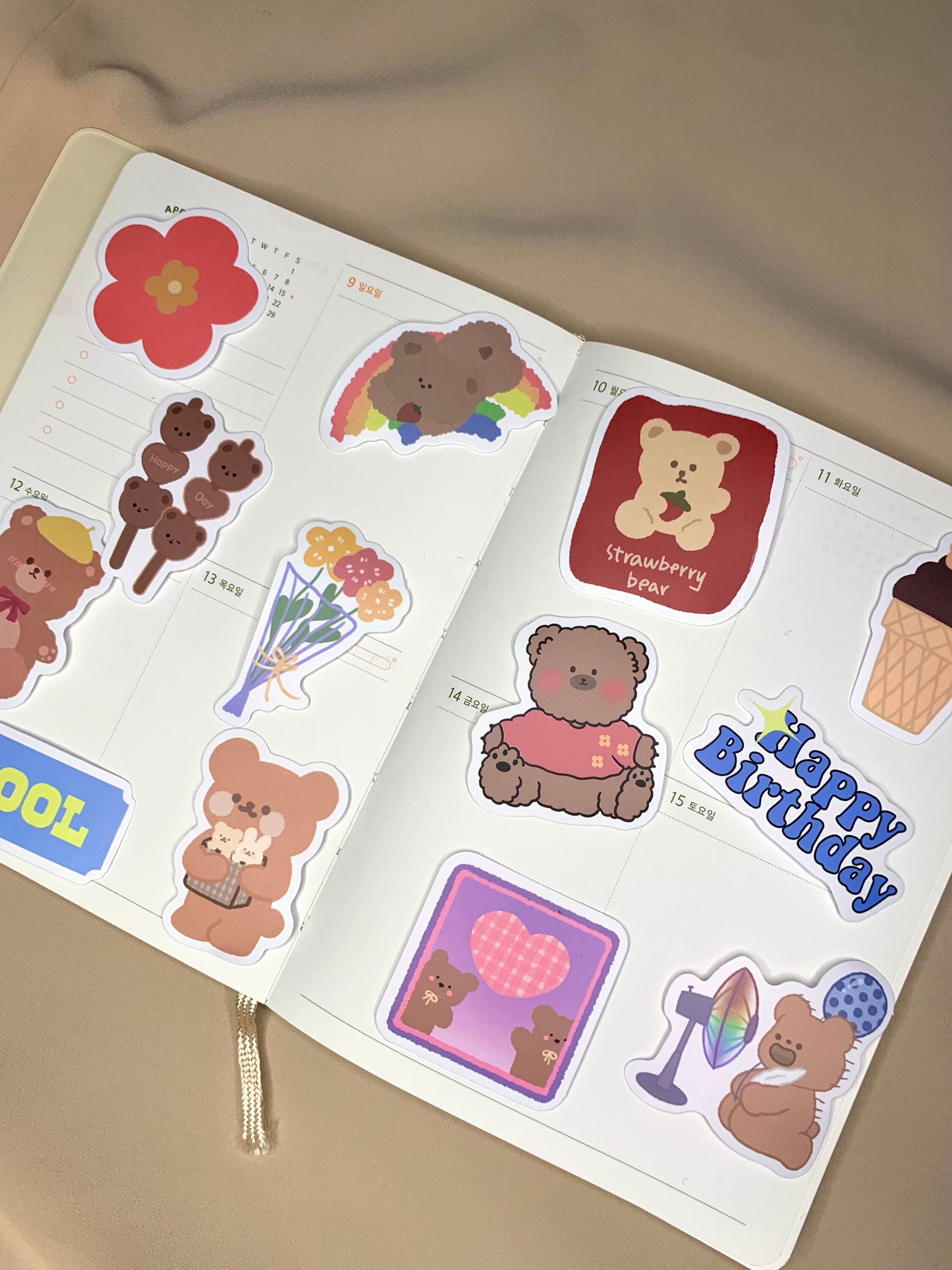 Aesthetic Bear Stickers Oursons Autocollants Coréens - Etsy