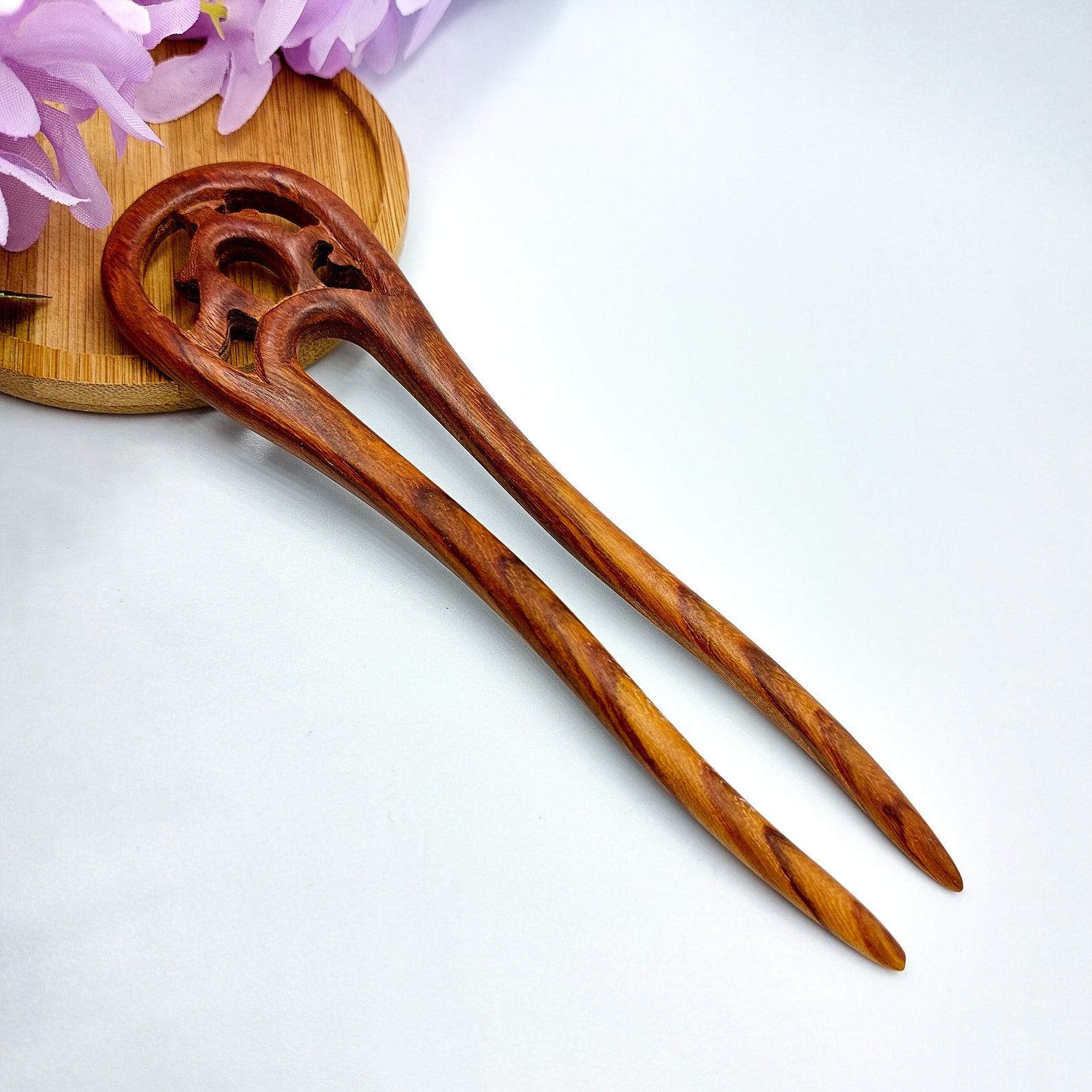 Wooden Hair Fork Wood Hair Fork Handmade Natural Red | Etsy