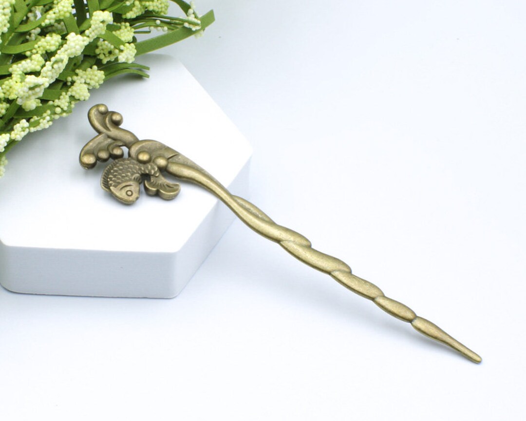 Metal Hair Stick, Fish Hair Stick, Antique Hair Stick, French Hair Pin ...