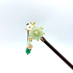 Flower Hair Stick, Wood Hair Stick, Wooden Hair Stick, Wooden Hair Fork ...