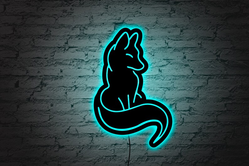 Fox Neon Signfox Led Signfox Neon Lightfox Led Lightwooden - Etsy