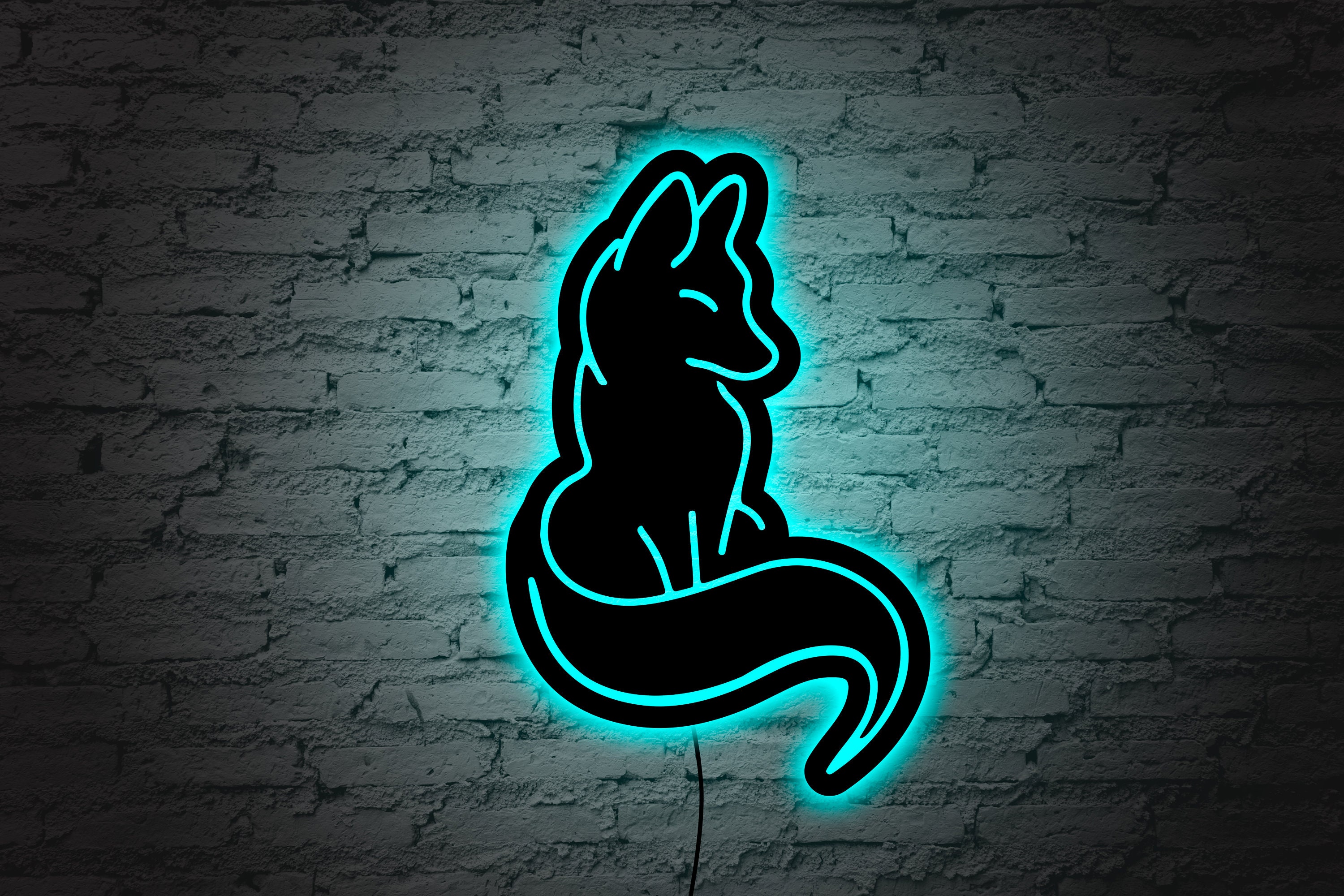 Fox Neon Signfox Led Signfox Neon Lightfox Led Lightwooden - Etsy