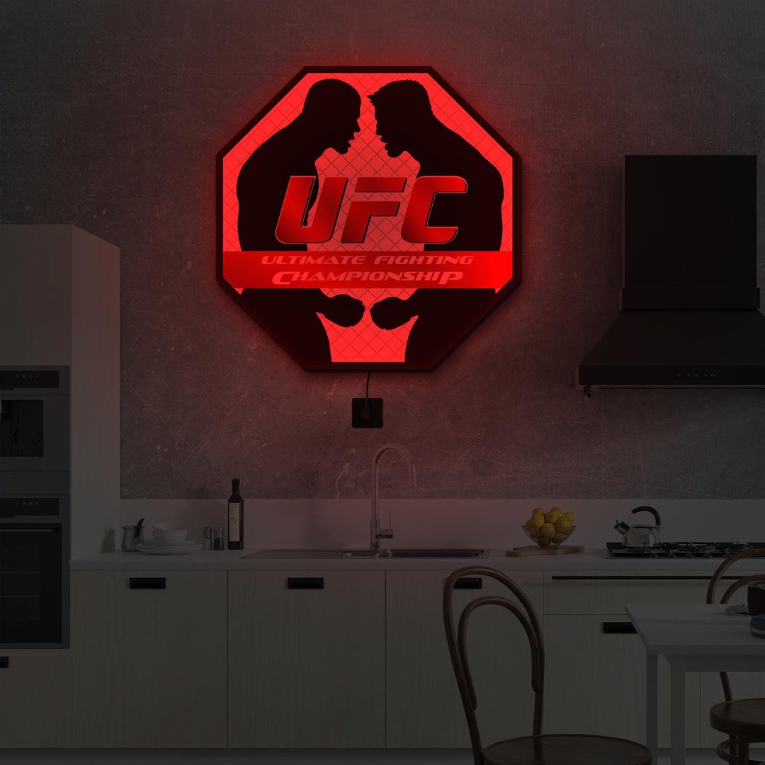 UFC Neon Sign, UFC Led Light, Boxing Neon Sign, Fighting Neon Wall Art ...