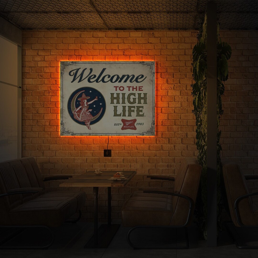 Miller Lite Led Sign Wood, Miller Lite Beer Neon Sign, Pub Neon Sign ...