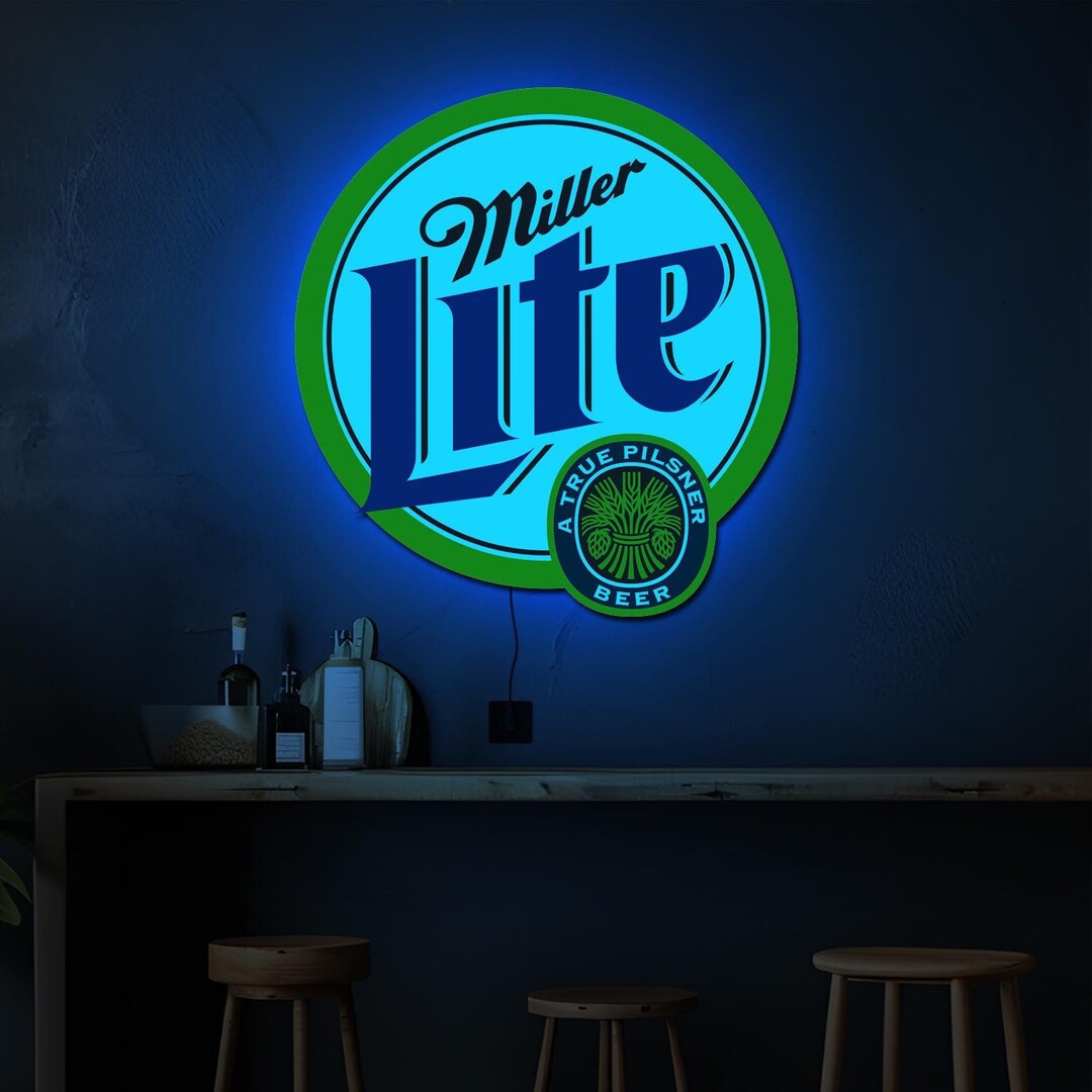 Miller Lite Neon Beer Signs, Miller Lite Light up Bar Sign, Miller Lite ...