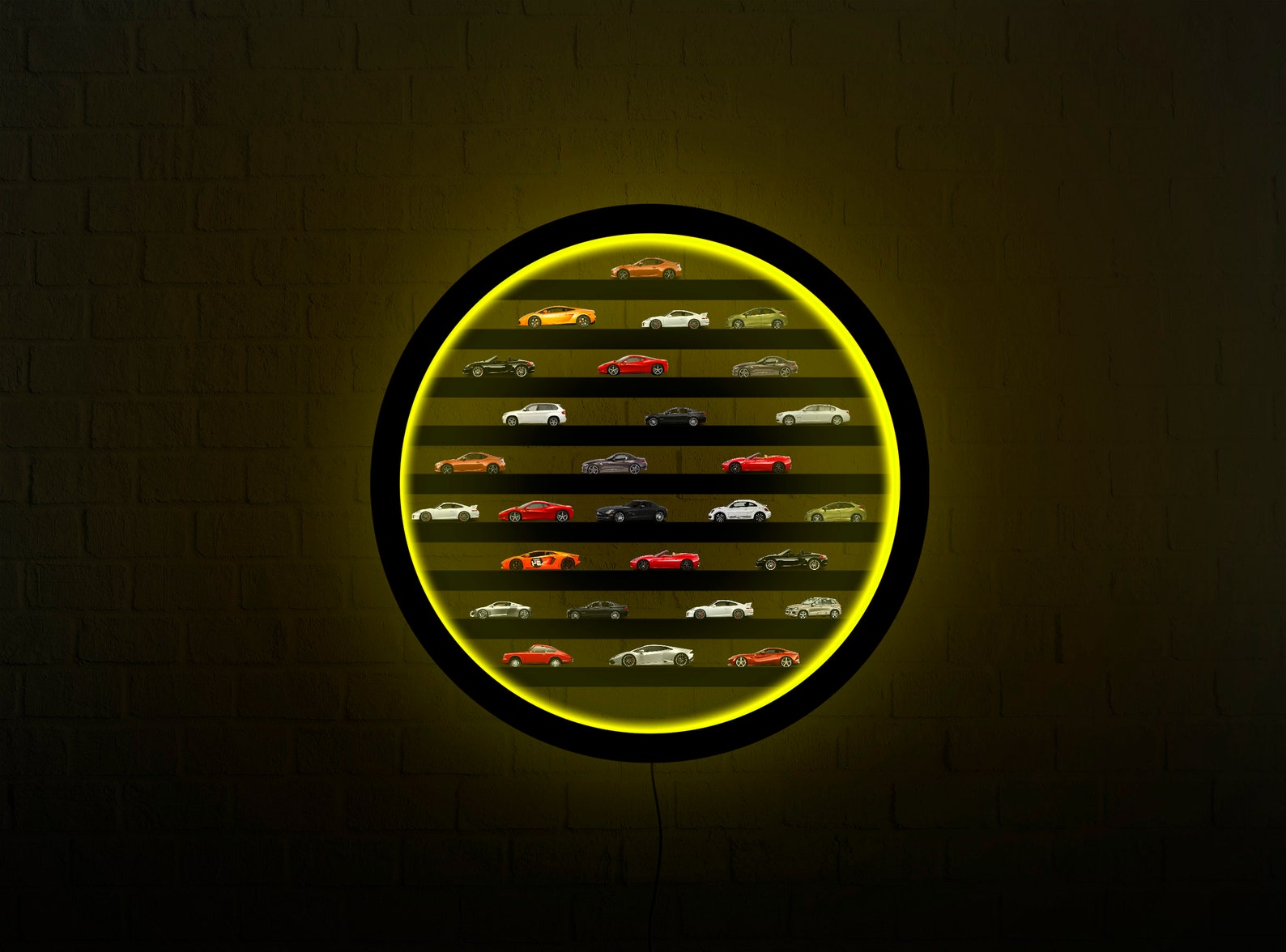 Toy Car Storage Wall With Led Toy Car Display Shelf Toy Car - Etsy