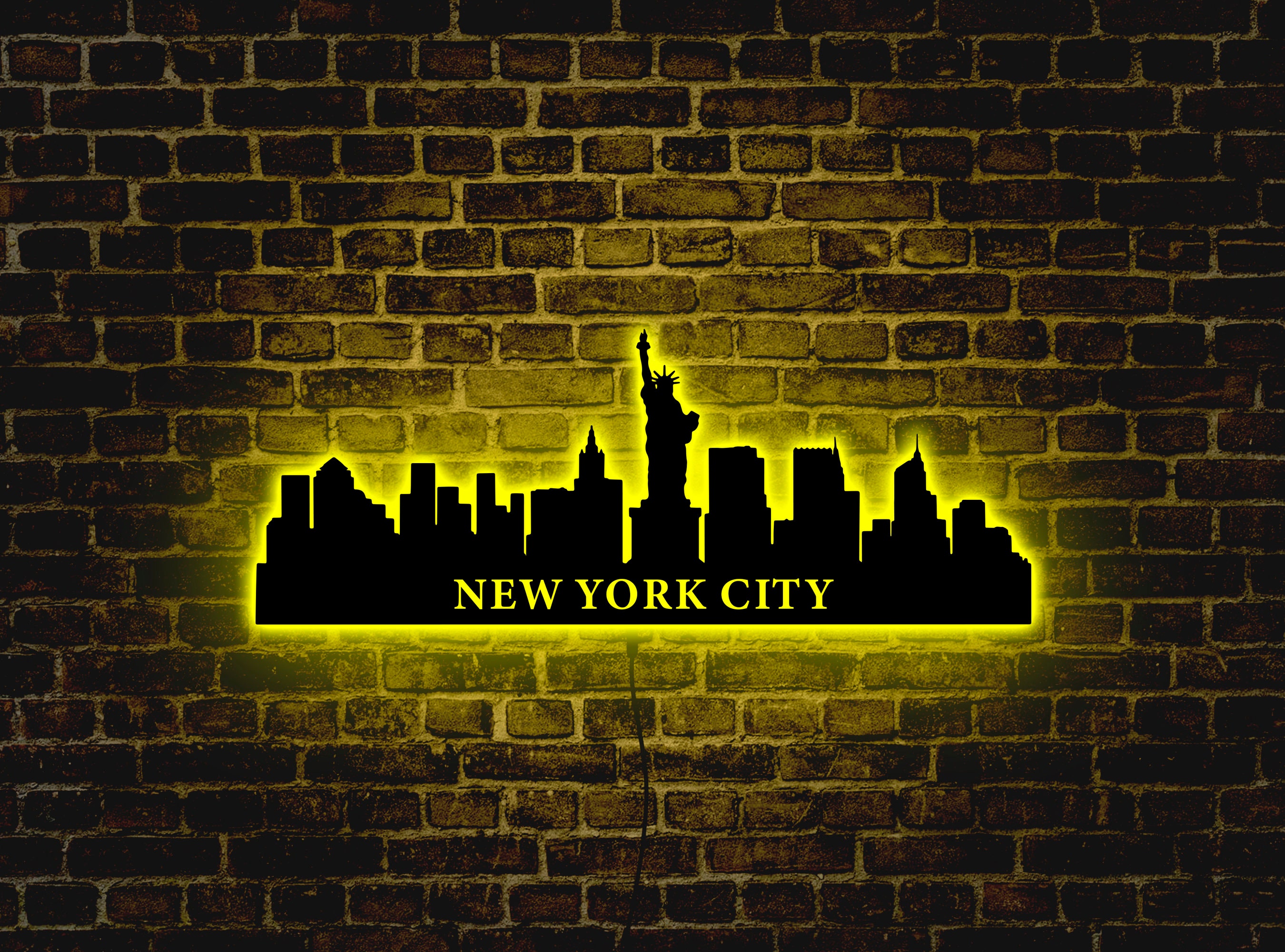 New York Wood Sign, New York Lighted Sign, New York Led Sign, New York ...