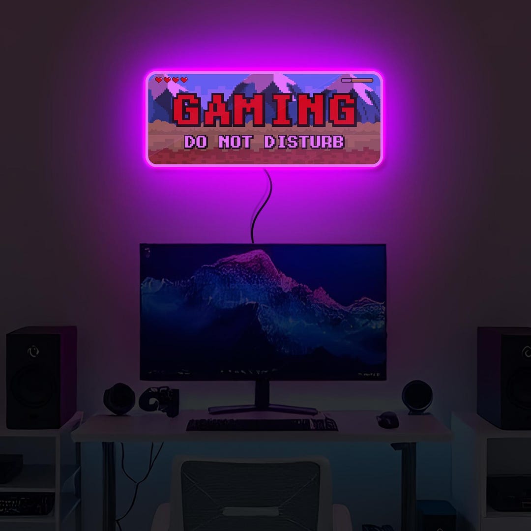Do Not Disturb Neon Sign, Game Room Neon Decor, Gamer Wall Led Sign ...