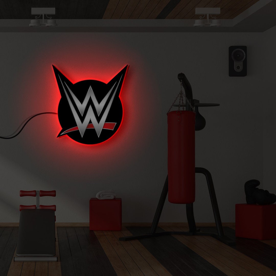 WWE Neon Sign, Wwe Logo Light, Wwe Led Sign, Wwe Lighted Sign ...