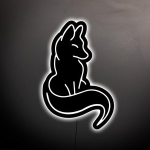 Fox Neon Sign,fox Led Sign,fox Neon Light,fox Led Light,wooden Fox ...