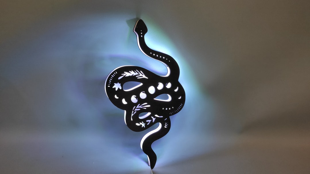 Snake Light up Sign,snake Neon Sign,snake Wall Decor,snake Moon Sign ...