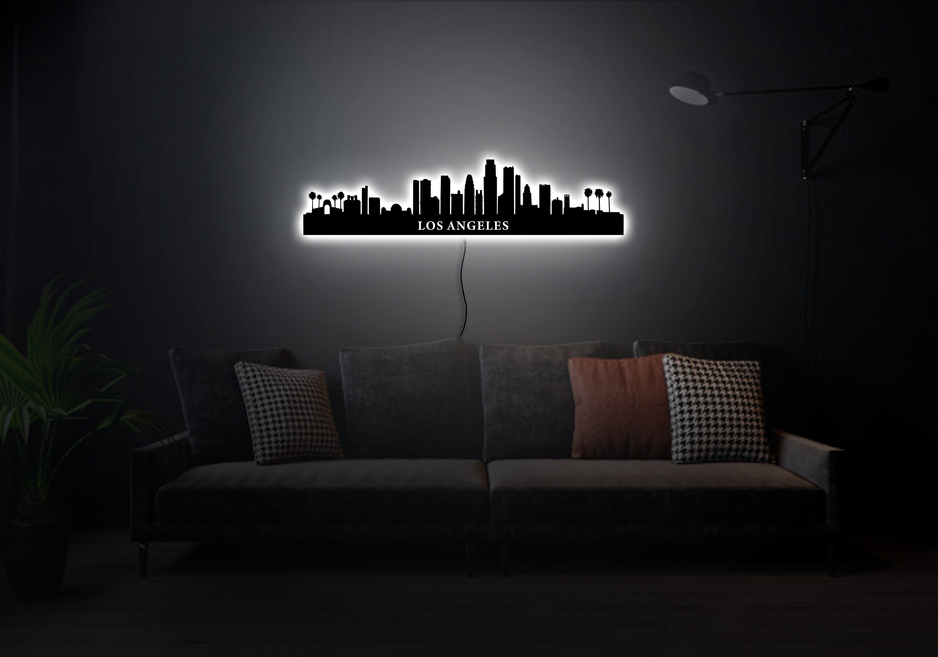 Los Angeles Neon Signlos Angeles Skyline Led Signlos Angeles - Etsy