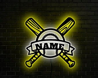 Neon Baseball Sign - Etsy