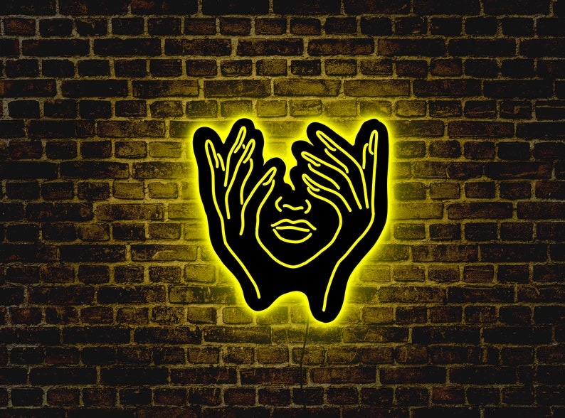 Face Neon Sign Face Led Sign Face Wall Light Face Led - Etsy