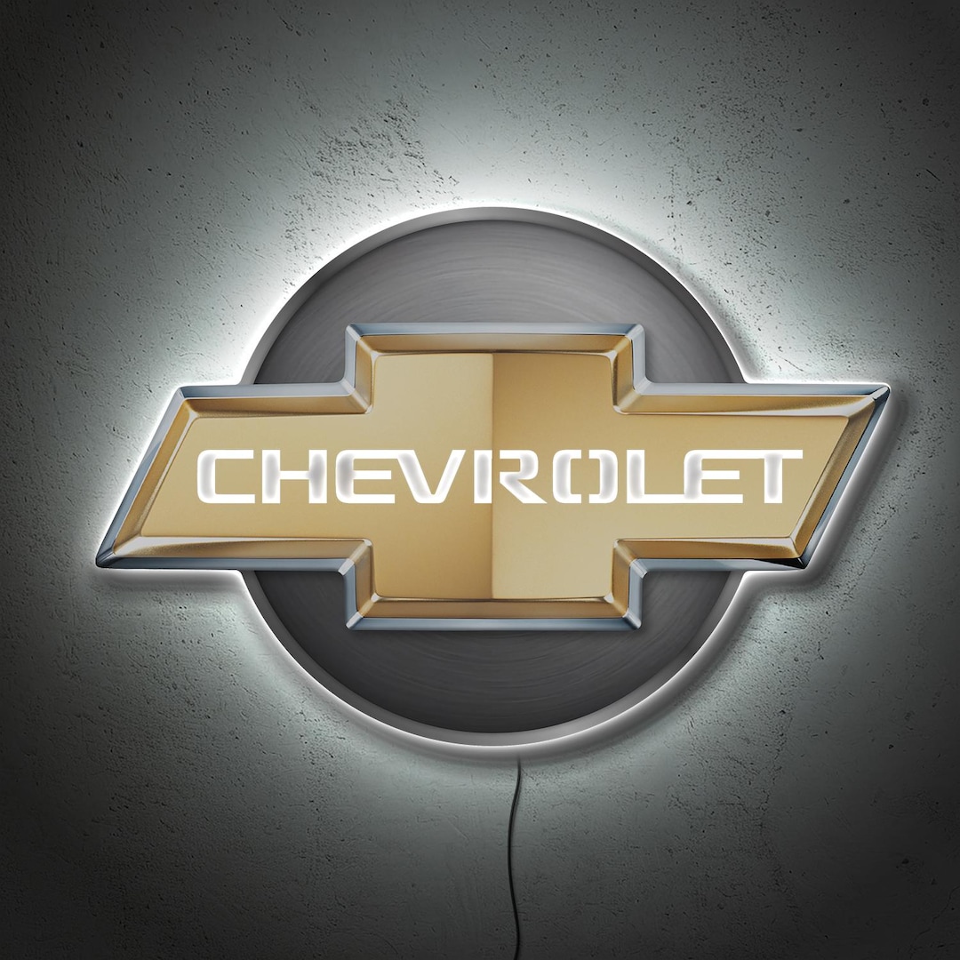 Chevrolet LED Neon Sign, Chevy Logo Light up Decor, Garage Wall Sign ...