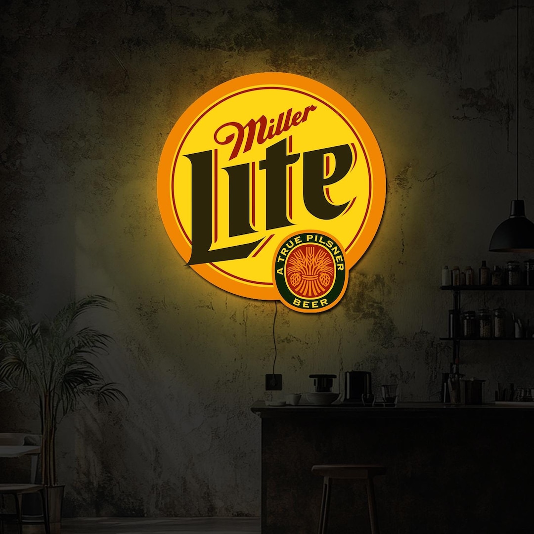 Lite Miller Beer Light Sign, Lite Miller Led Sign, Bar Neon Sign, Lite ...