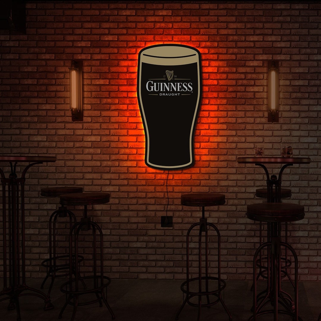 Guinness Neon Sign, Guinness Led Light, Beer Light up Sign, Pub Neon ...