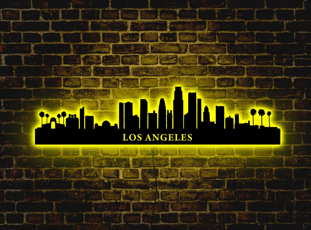 Los Angeles Neon Signlos Angeles Skyline Led Signlos Angeles - Etsy