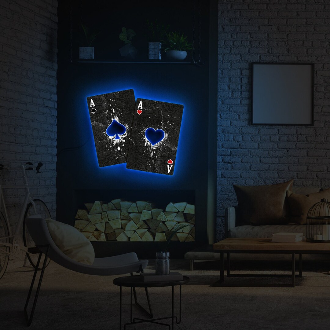 Playing Cards Neon Sign, Poker Cards Neon Light, Playing Cards Led Sign ...