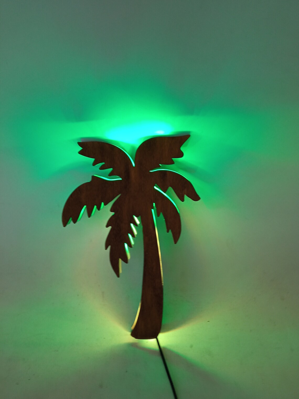 Palm Tree Wood Art Palm Tree Light Sign Palm Tree Led Decor - Etsy
