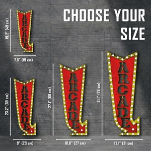 Arcade Neon Sign, Arcade Light up Sign, Retro Arcade Decor, Man Cave ...