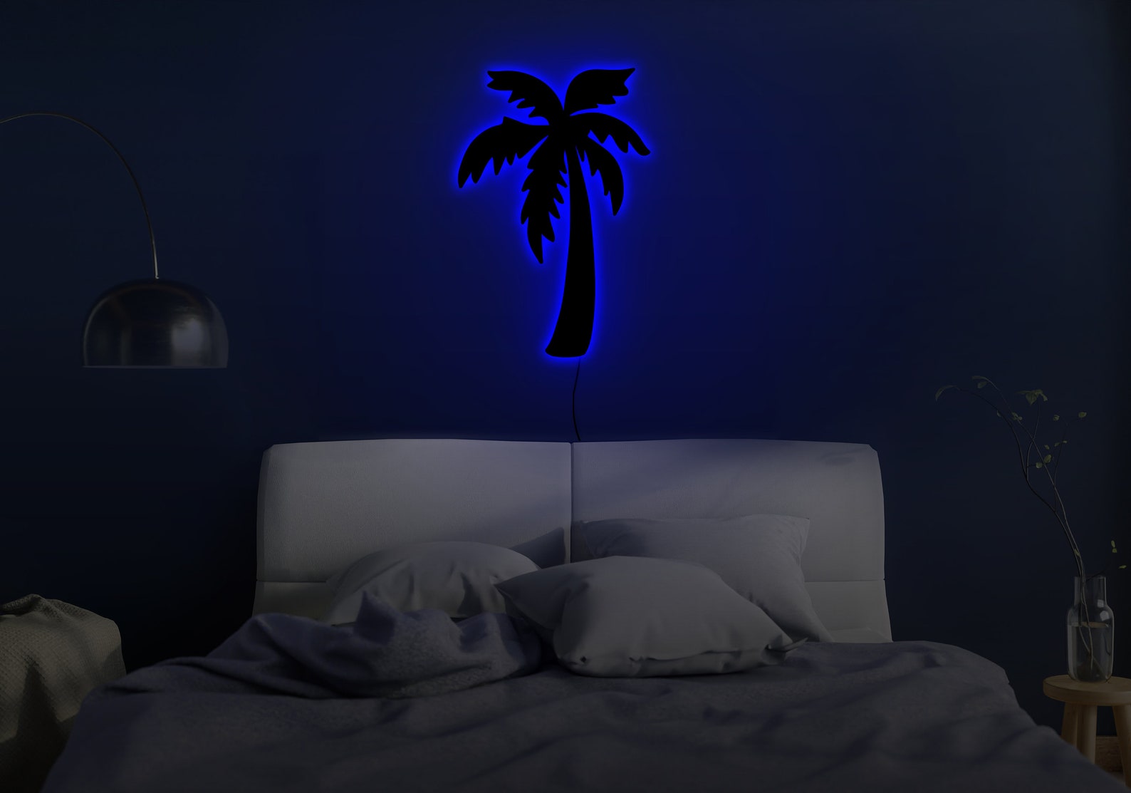 Palm Tree Wood Art Palm Tree Light Sign Palm Tree Led Decor - Etsy