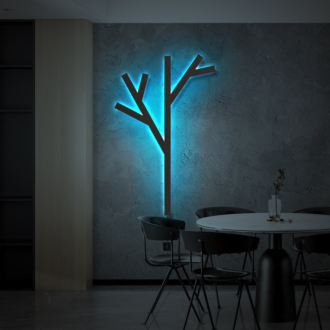 Tree Wall Art Led, Tree Wood Wall Decor Lighted, Tree Branch Wall Decor ...